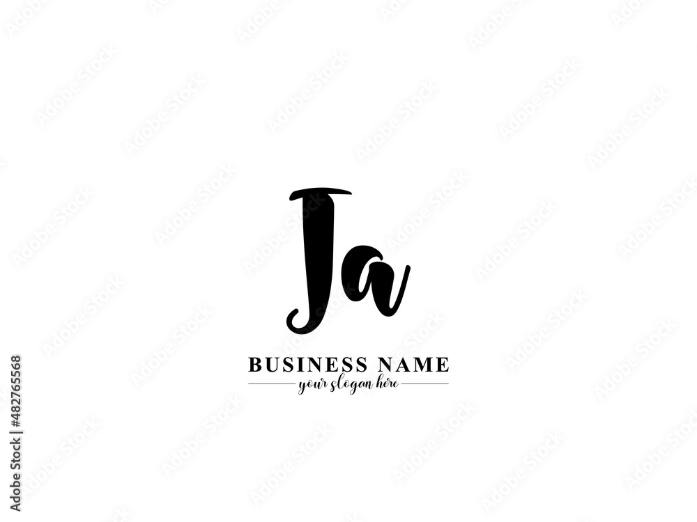 Signature JA Logo Icon, Beautiful Signature ja Logo Image Design For ...