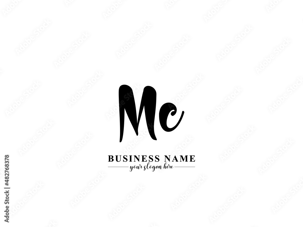 Initial Signature MC m c Logo Letters Design, Handwritten Cute Baby Mc ...