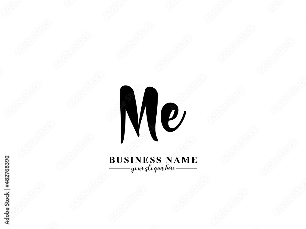 Initial Signature ME m e Logo Letters Design, Handwritten Cute Baby Me ...