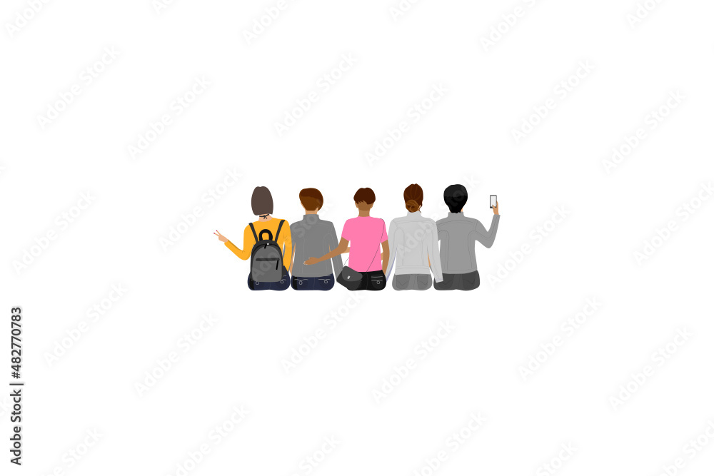 Best friends clipart Girls back view Family sisters. Besties Stock ...