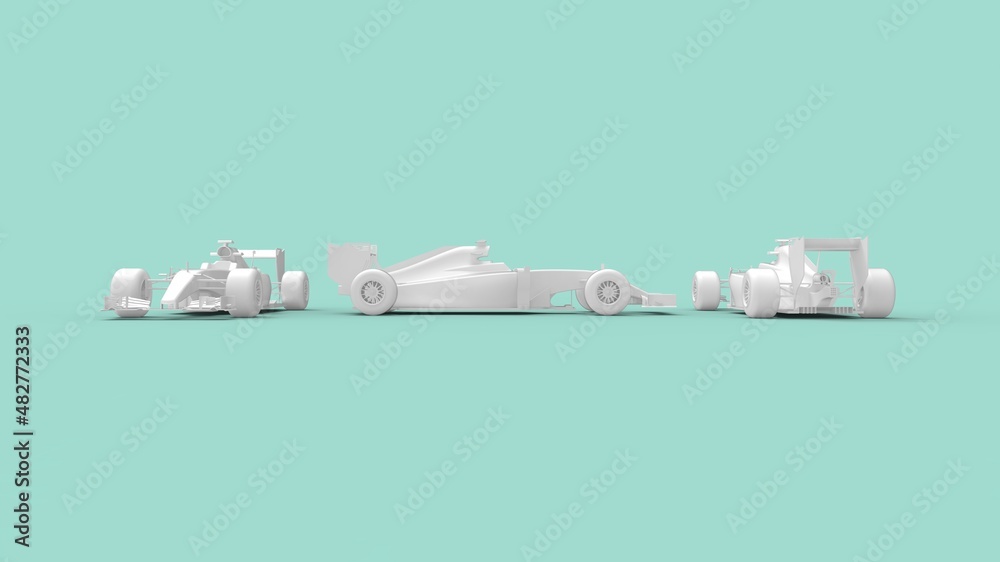 3D rendering of a high speed race car blank template model isolated ...