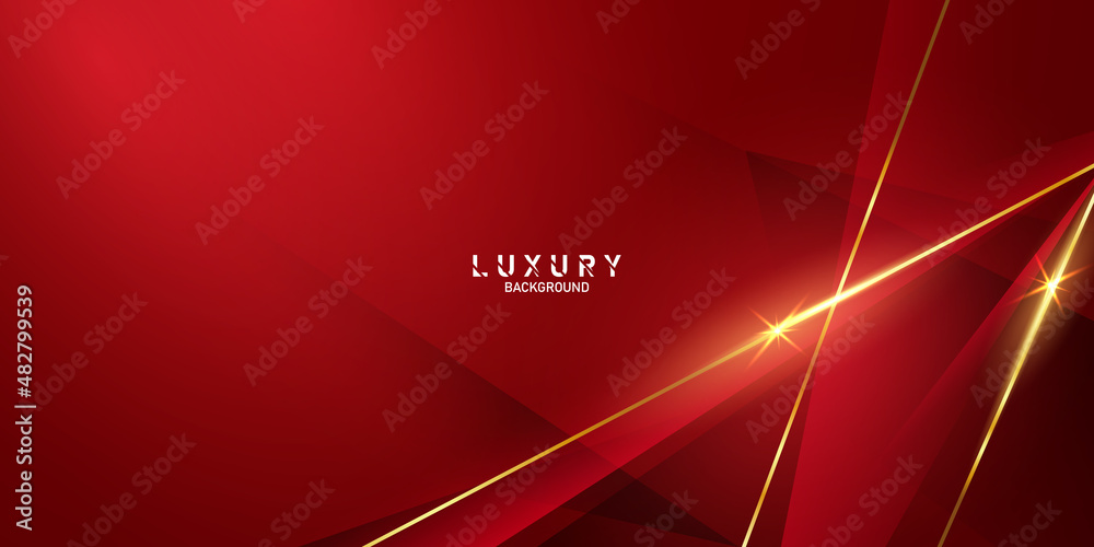 Vector Illustration of a red background with ornate golden lines. Stock ...
