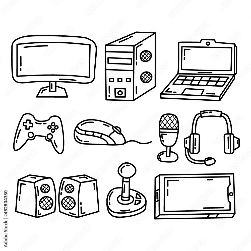 Device Vector Illustration Design Collection of Monitor, Pc, Laptop ...