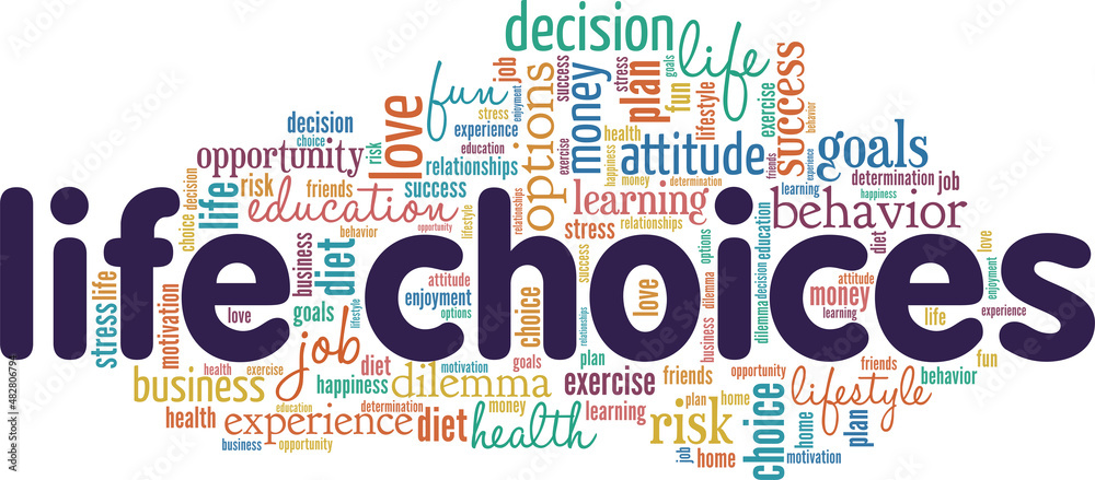Life Choices conceptual vector illustration word cloud isolated on ...