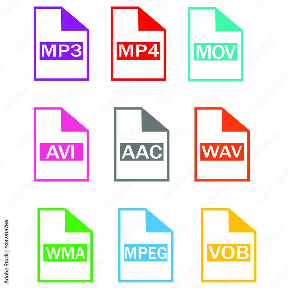 Symbol set file formats. Set of Document File Formats icons. File ...