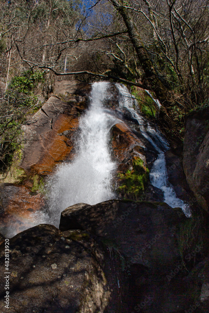 Filveda waterfall, also known as Frágua da Pena waterfall, Freguesia de ...