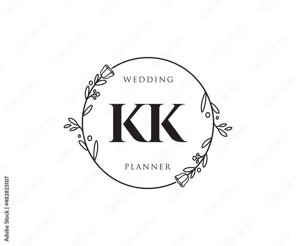 Initial KK feminine logo. Usable for Nature, Salon, Spa, Cosmetic and ...