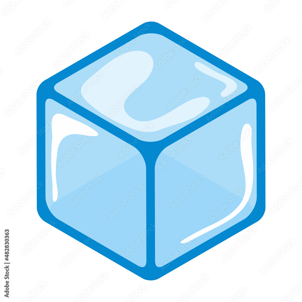 Ice cube cartoon symbol. Simple Vector illustration isolated on white ...