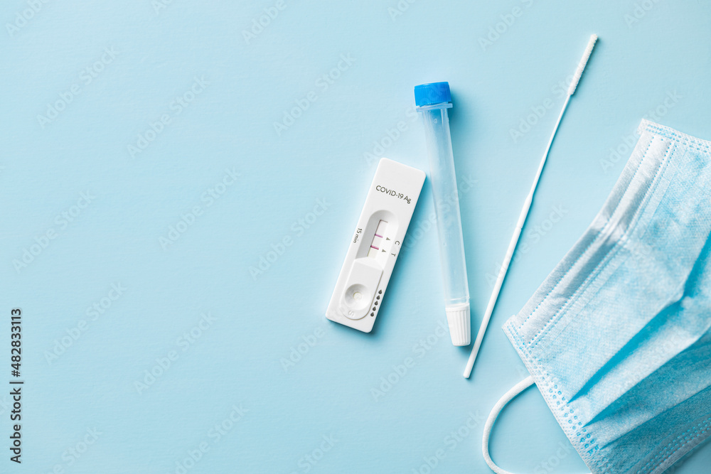 Positive Covid-19 antigen test. Coronavirus antigen rapid test. Stock ...