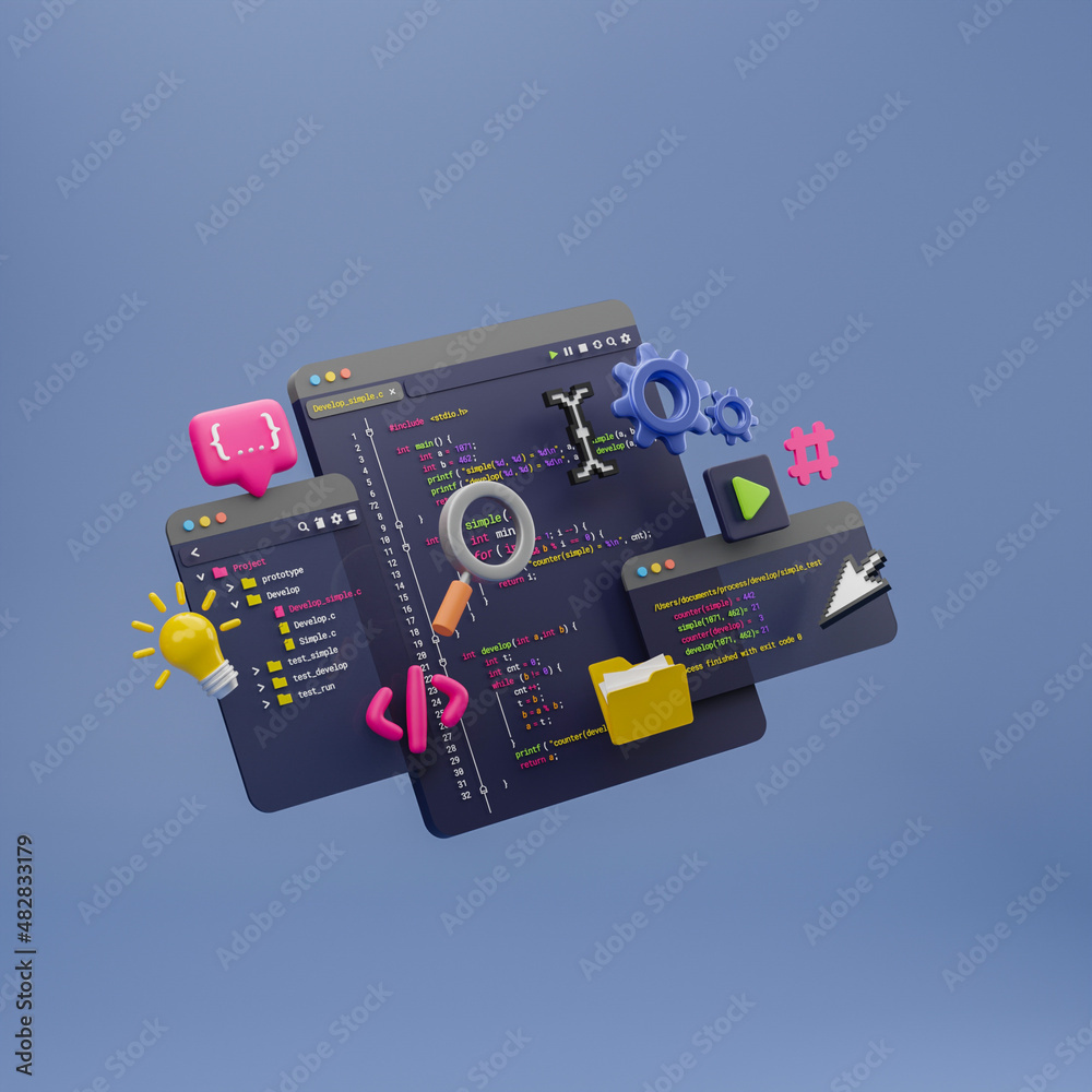 Programmer Developer Typing Script Source Languages Coding Symbols Icon 5914