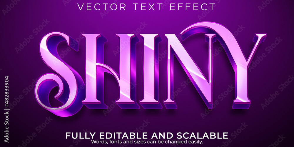 Shiny text effect, editable fashion and glossy text style Stock Vector ...