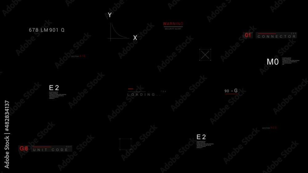 Vidéo Stock Technology HUD 2D texture appearing animation.PNG Alpha.Technological HUD ...