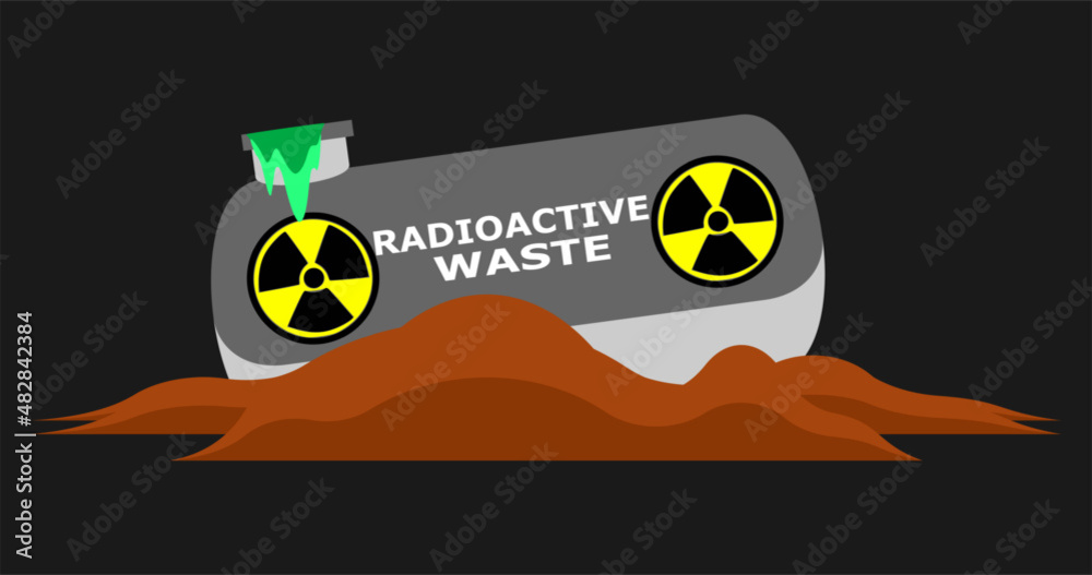 irresponsible disposal of hazardous radioactive nuclear waste, vector ...