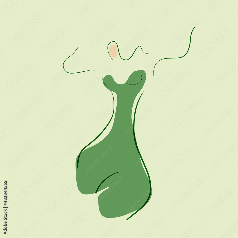 Line Art Woman Body Shape Illustration Design Stock Illustration