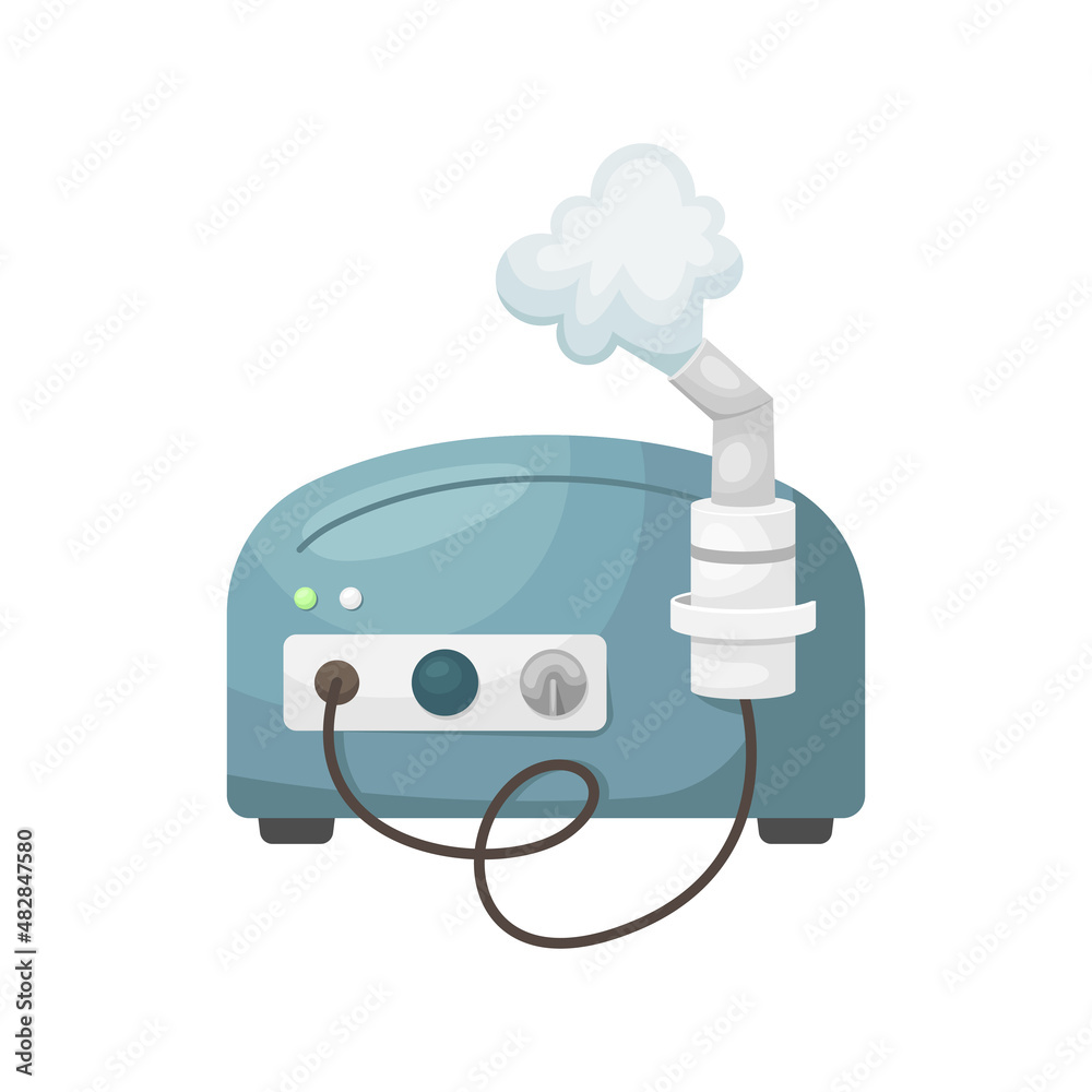 Vector illustration of a compressor nebulizer. A medical device for the ...