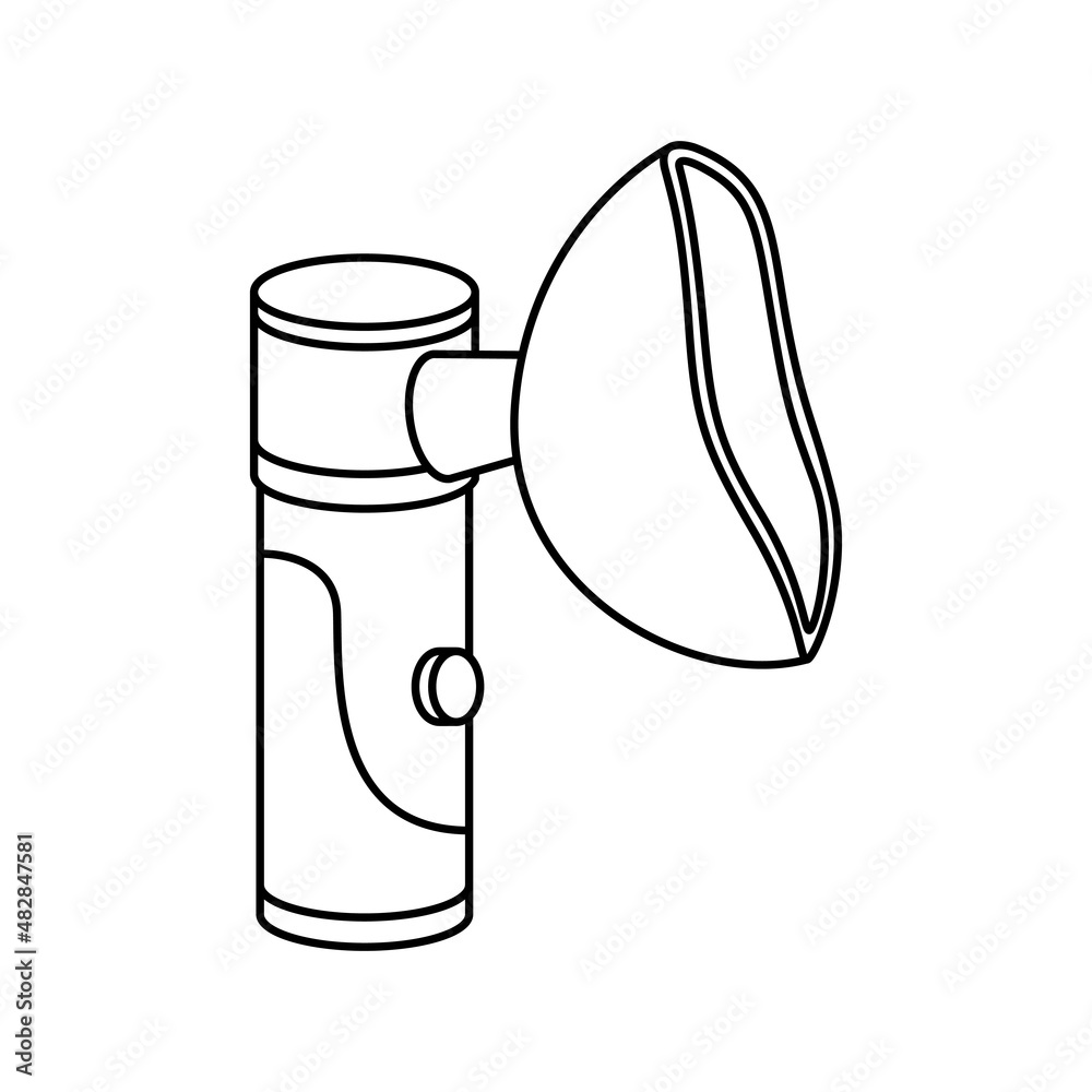 Vector illustration of an inter-nebulizer. A medical device for the ...