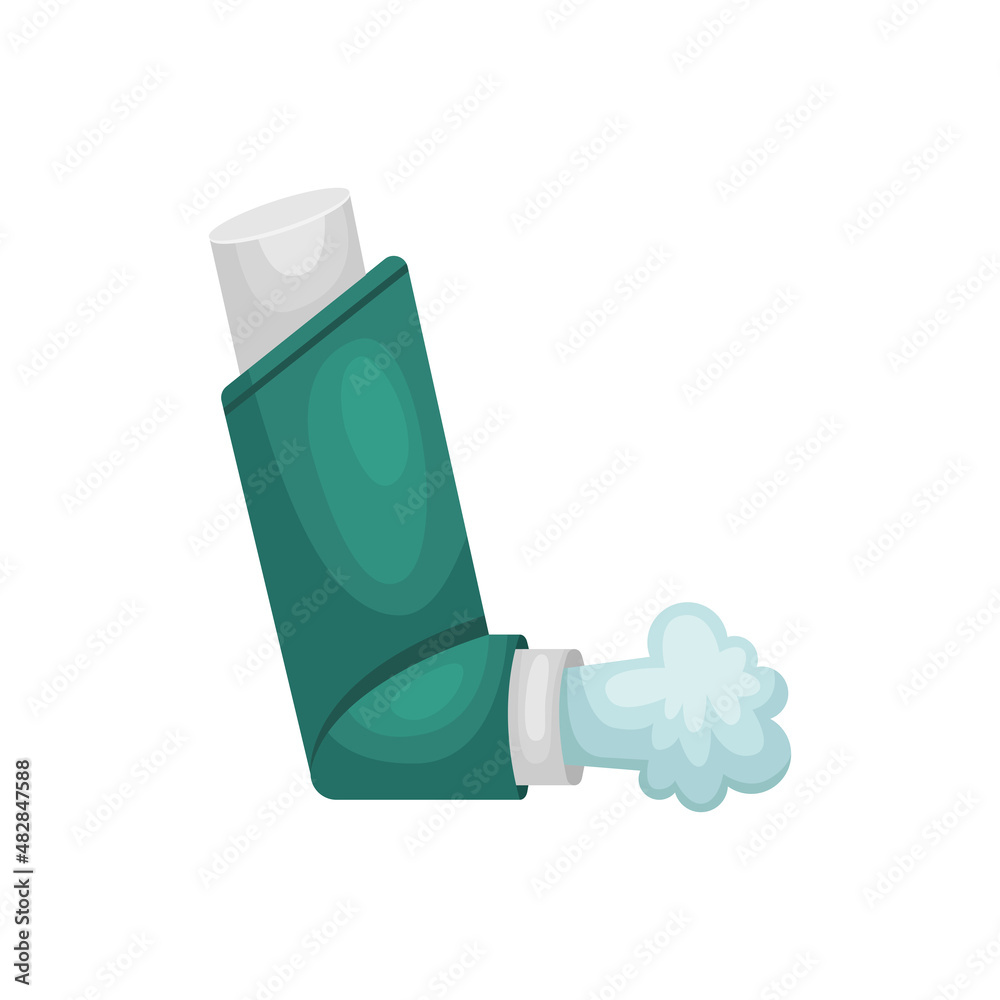 Vector illustration of an inhaler for asthmatics. A medical device for ...