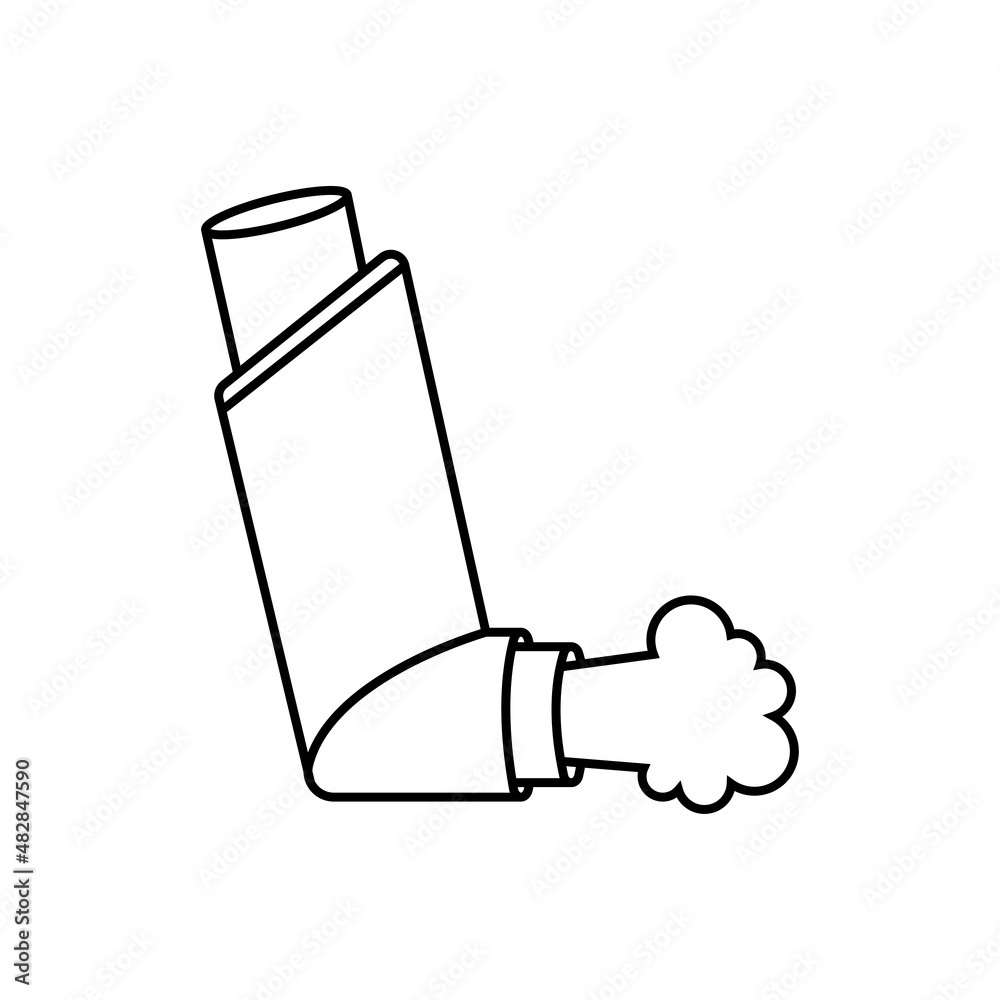 Vector illustration of an inhaler for asthmatics. A medical device for ...