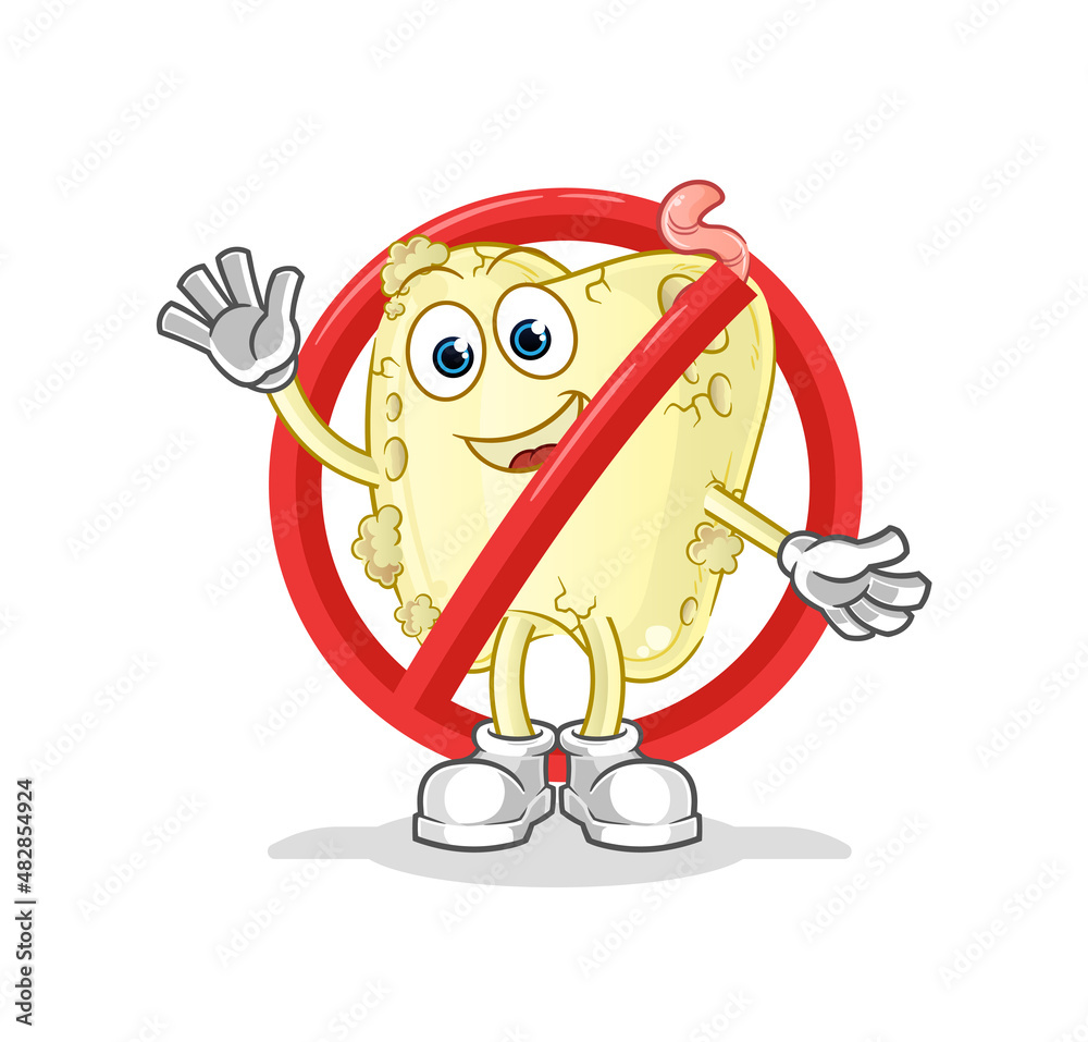 say no to tooth decay mascot. cartoon vector Stock Vector | Adobe Stock