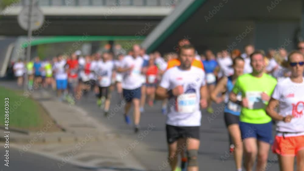 Marathon runners in 4K slow motion 60fps Stock Video | Adobe Stock