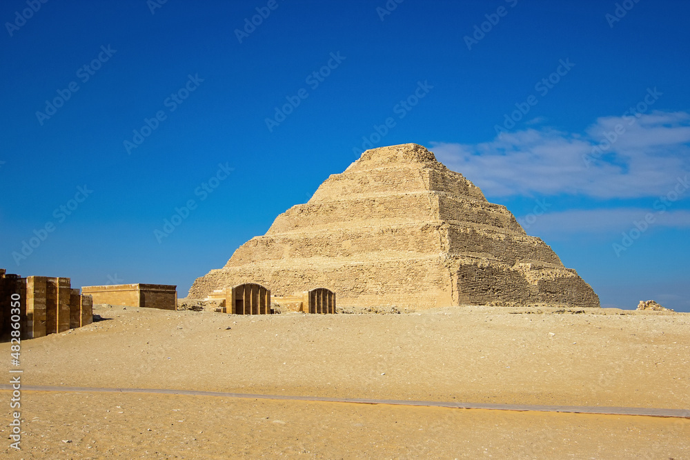 Step pyramid of Djoser is archaeological and historical site in Saqqara ...