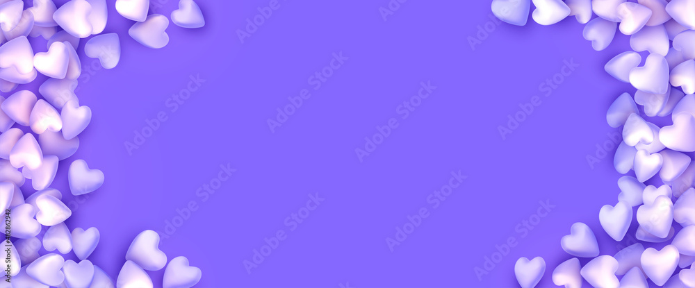 Purple Hearts Border