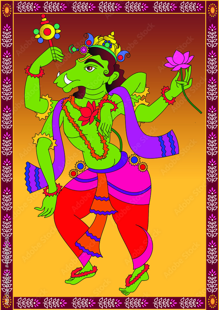 'Varah' The ten incarnations of Lord Vishnu, 'Dashavtar' from Hindu ...