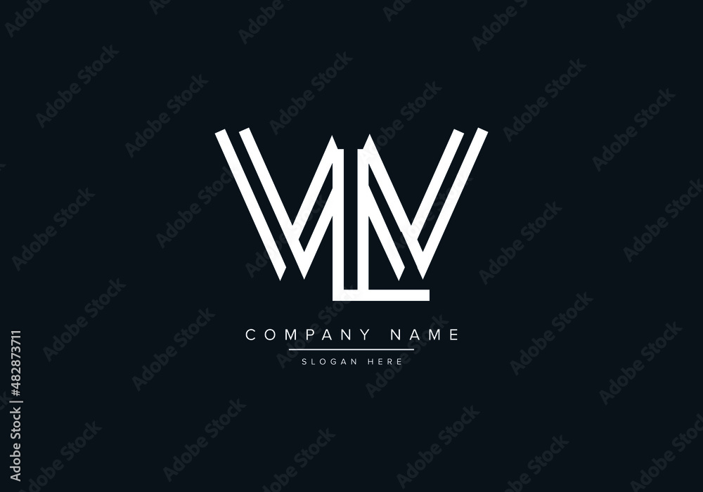 LW monogram logo design, LW WL creative minimal line art logo Stock ...