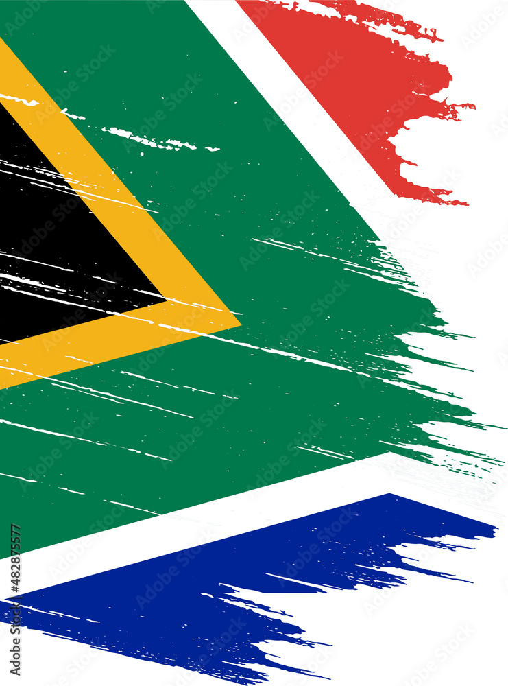 South Africa flag with brush paint textured isolated on png or ...