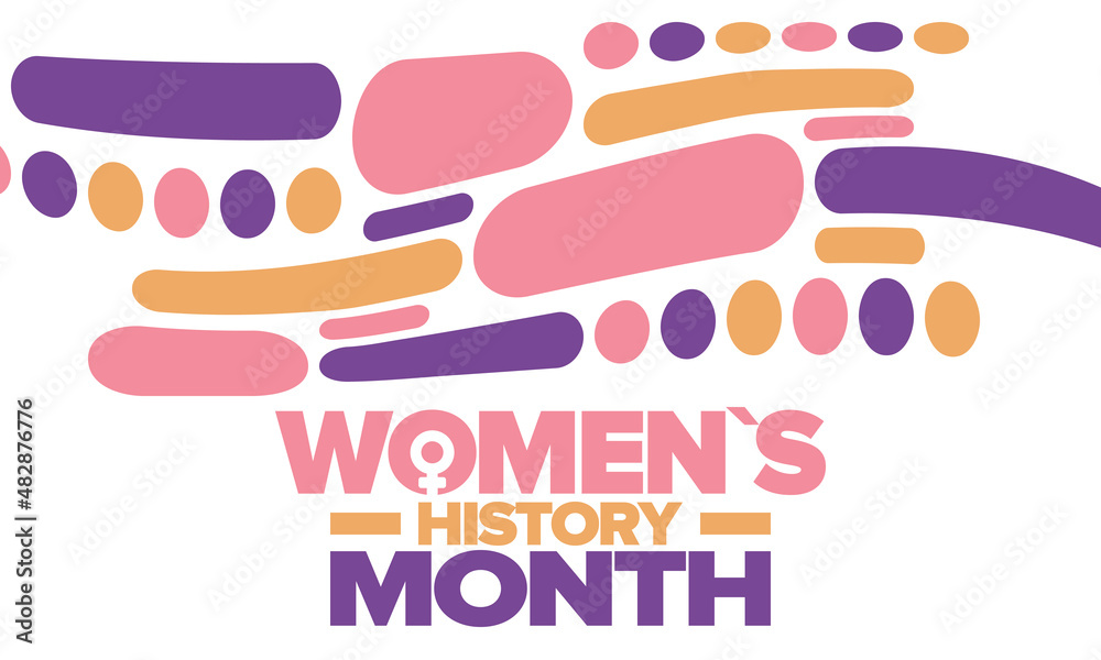 Women's History Month in March. Women's rights and Equality. Girl power ...