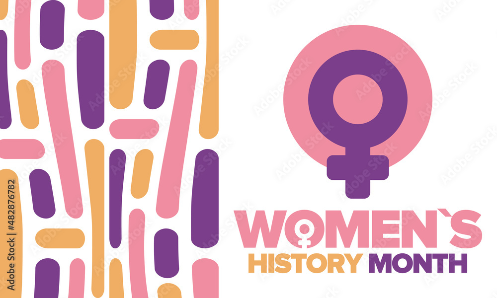 Women's History Month in March. Women's rights and Equality. Girl power ...