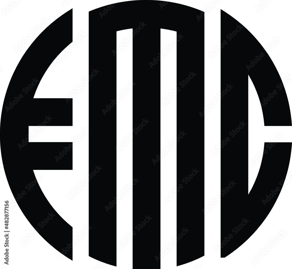 Title: FMC Letter logo design with a circular shape vector in ...