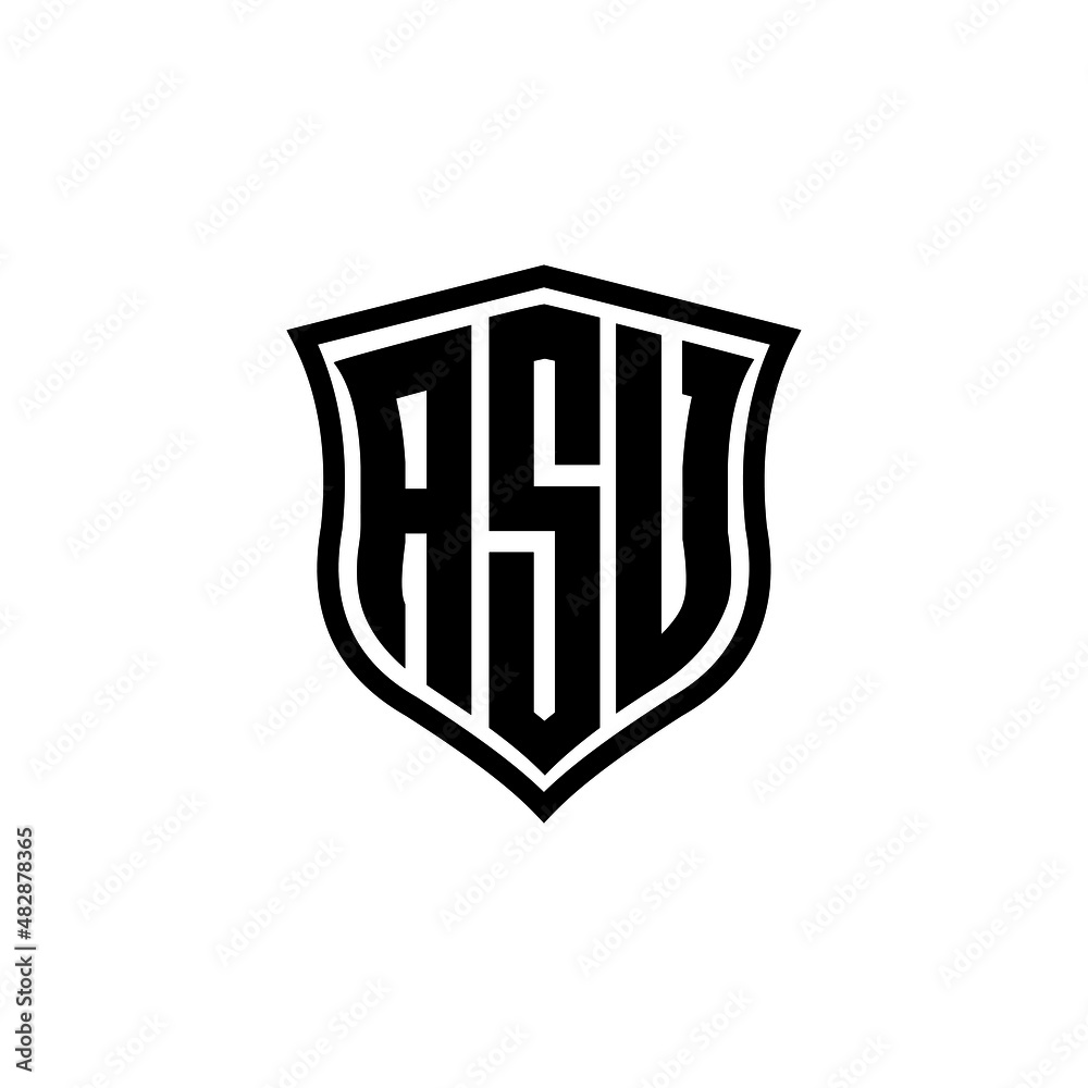 ASU letter logo design with white background in illustrator, vector ...