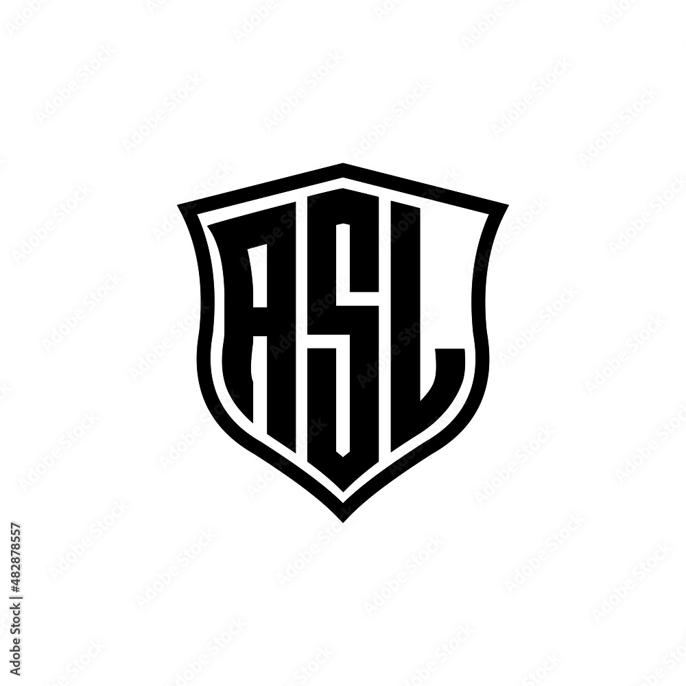 ASL letter logo design with white background in illustrator, vector ...