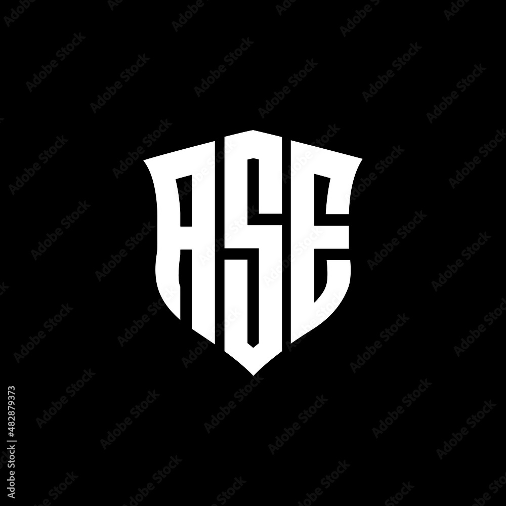 ASE letter logo design with black background in illustrator, vector ...