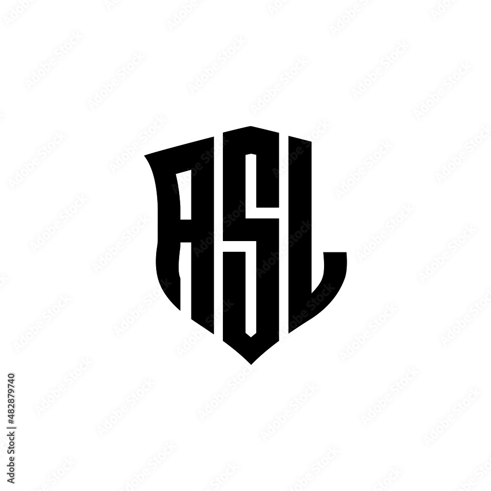 Vetor do Stock: ASL letter logo design with white background in ...