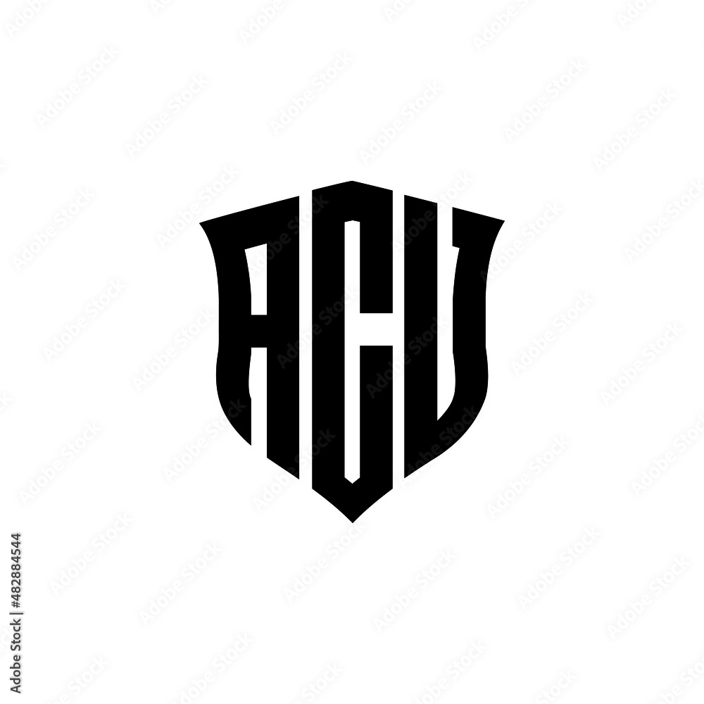 ACU letter logo design with white background in illustrator, vector ...