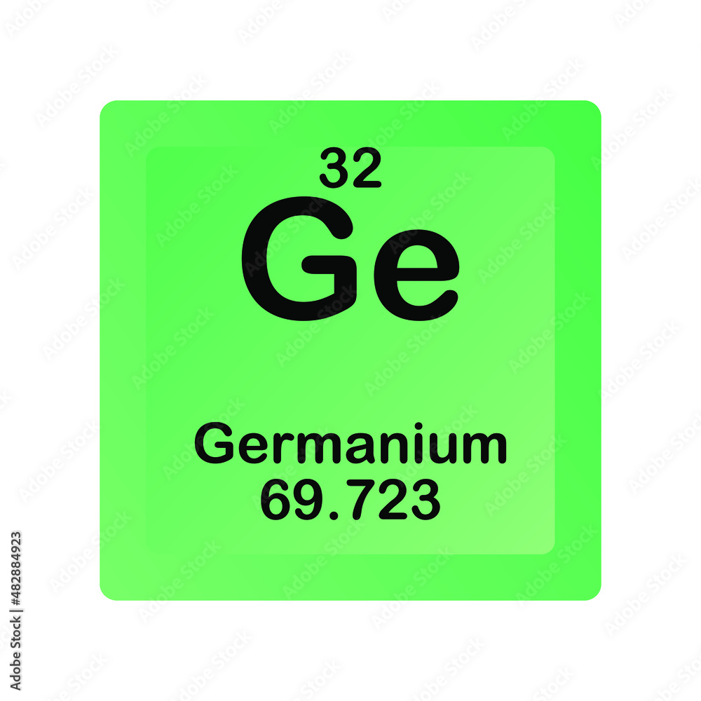 Germanium Ge Chemical Element vector illustration diagram, with atomic ...