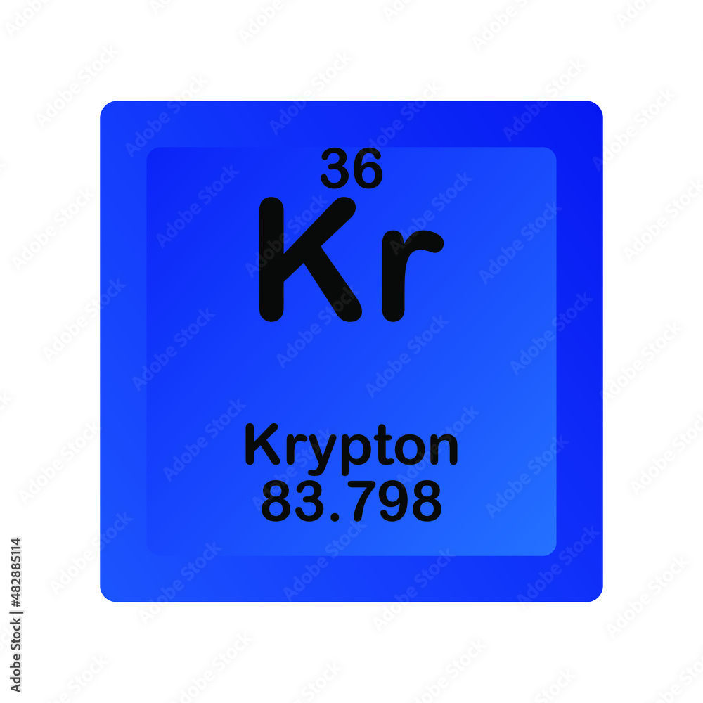 Krypton Kr Chemical Element vector illustration diagram, with atomic ...