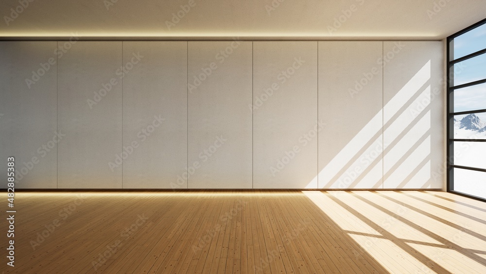 house with big glass window and wooden floor Stock Illustration | Adobe ...