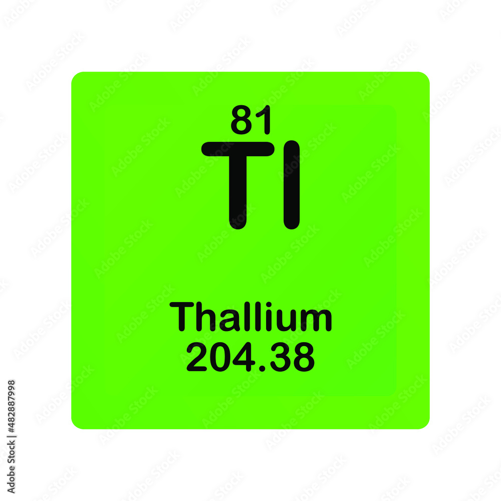 Thallium Tl Chemical Element vector illustration diagram, with atomic ...