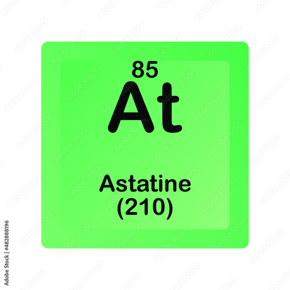 Astatine At Chemical Element vector illustration diagram, with atomic ...