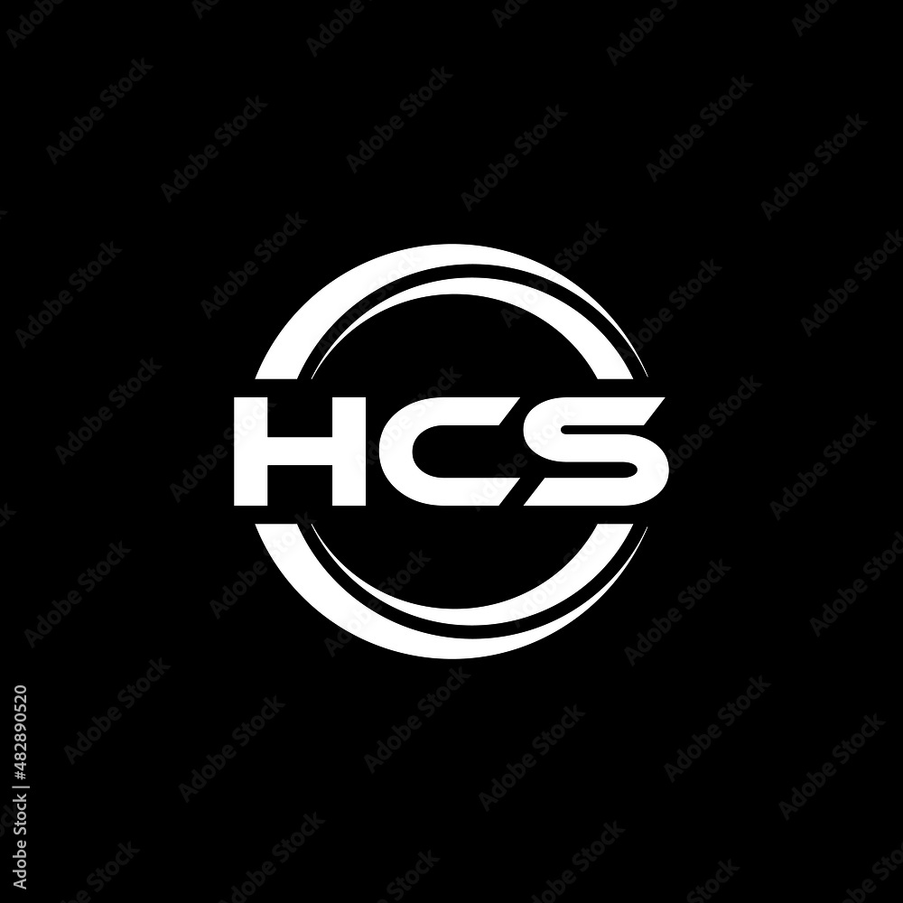 HCS letter logo design with black background in illustrator, vector ...