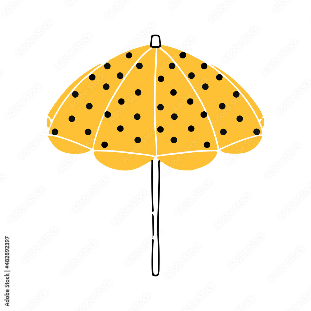 Sun umbrella. Summer vacation accessories. Vector illustration isolated ...