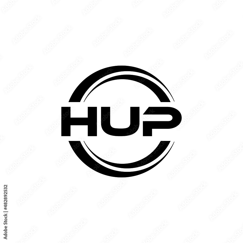 HUP letter logo design with white background in illustrator, vector ...