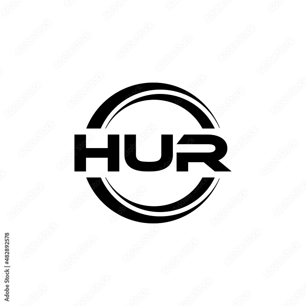 HUR letter logo design with white background in illustrator, vector ...