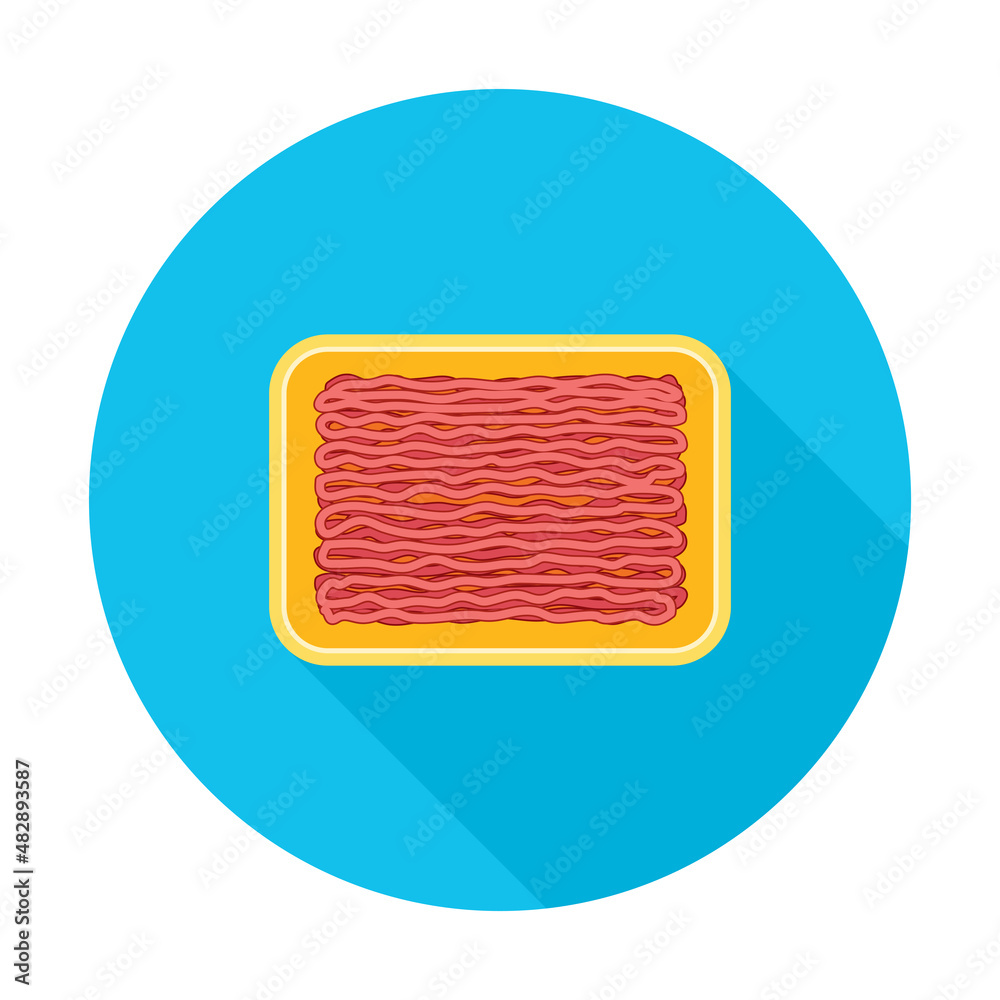 vector minced meat in yellow plastic tray Stock Vector | Adobe Stock