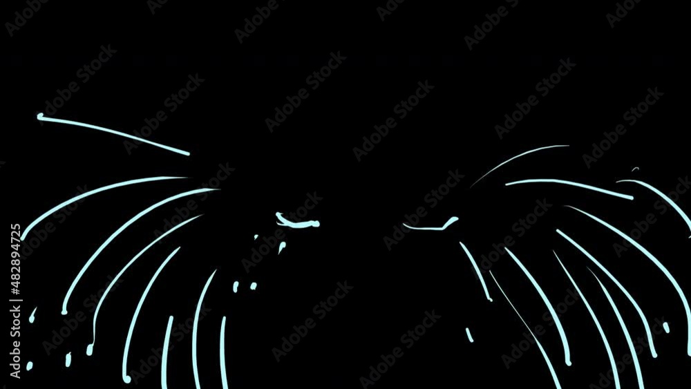 2D animation with a stream of tears. A simple doodle video to overlay ...