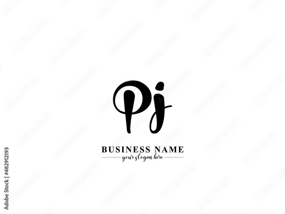 Initial Luxury PJ Signature Logo, Creative Signature pj logo image with ...