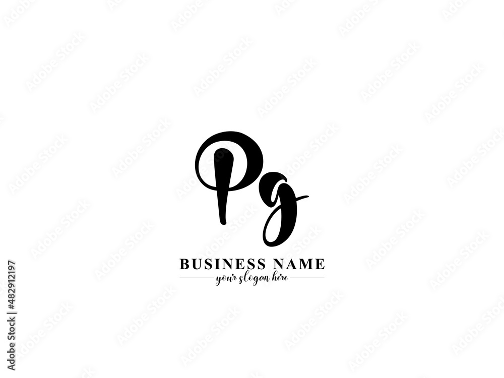 Initial Luxury PG Signature Logo, Creative Signature pg logo image with ...